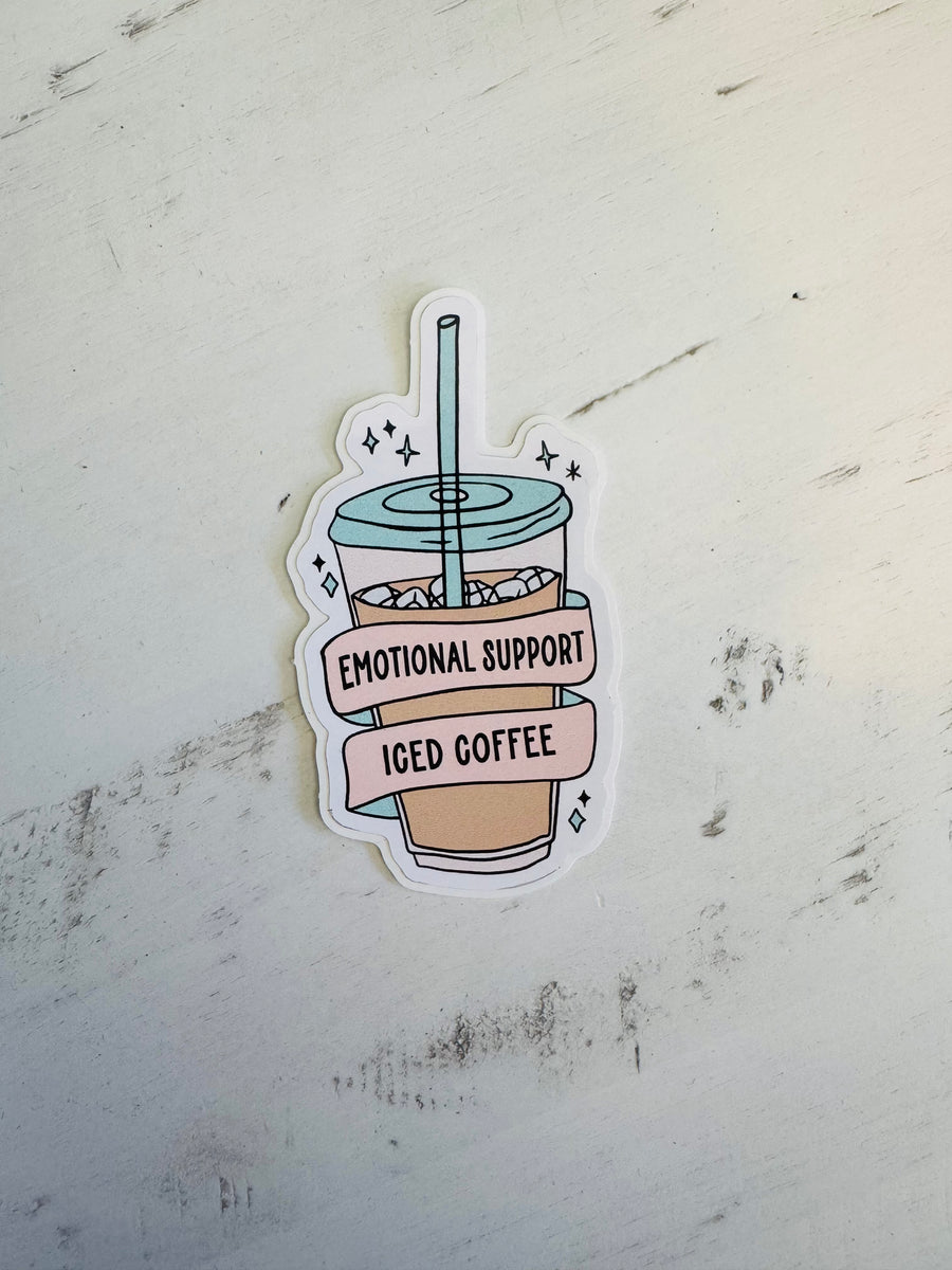 Emotional Support Iced Coffee Sticker – Blacktop Boutique